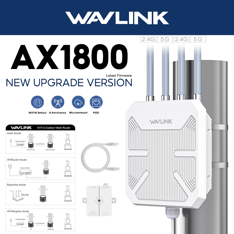 WAVLINK NEW Firmware AX1800 WiFi6 Outdoor Access Point WiFi Extender ...