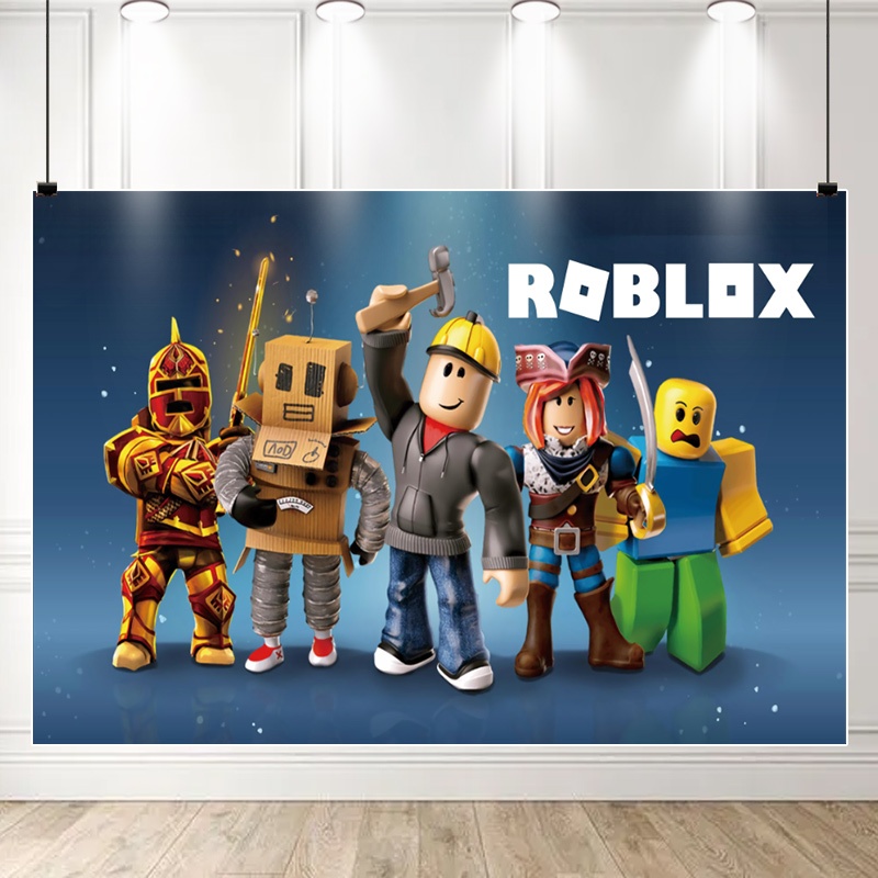 125x80cm The New Roblox Theme Happy Birthday Party Backdrop Background ...