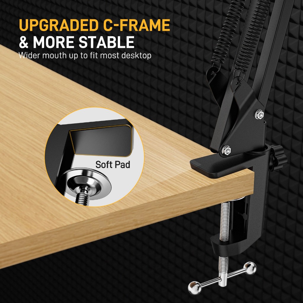 Maono BA20 Professional Microphone Boom Arm All Metal Microphone Stand ...