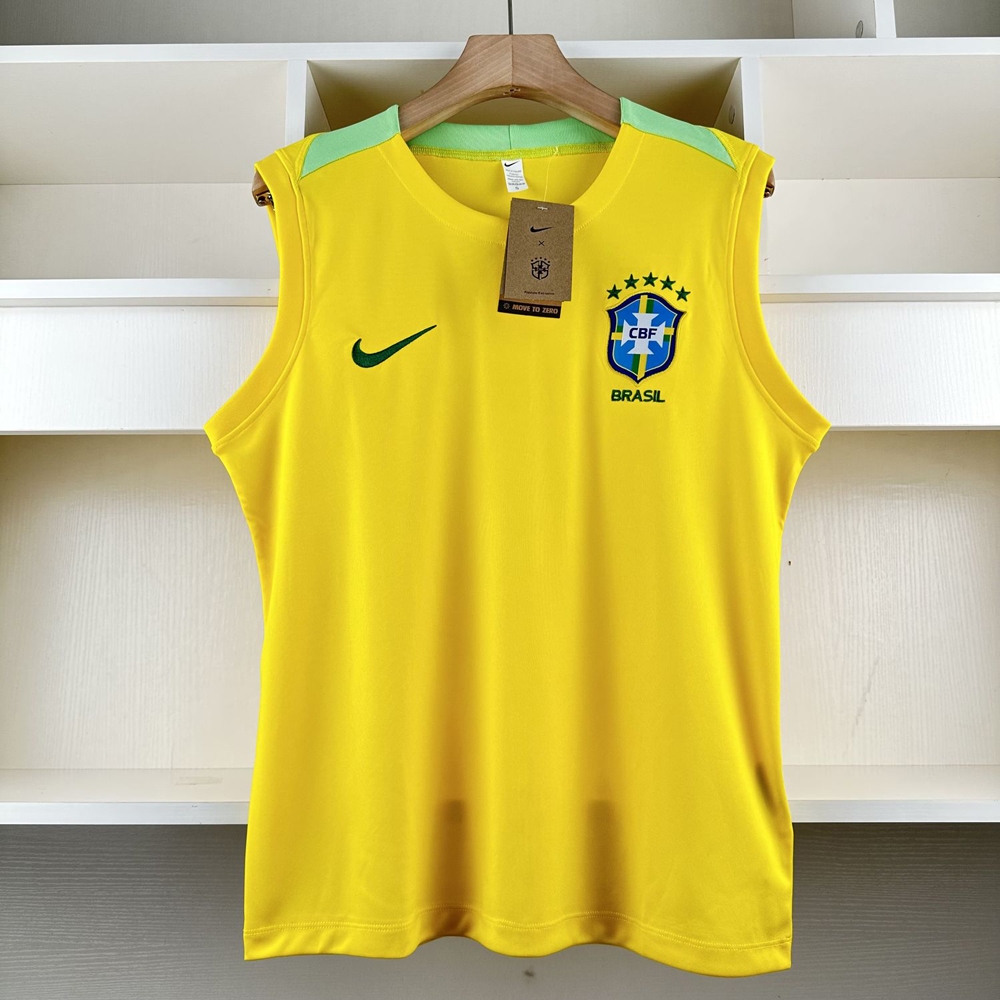 2024-25 Brazil Training Jersey Football Sports Vest Tank Tops | Shopee ...