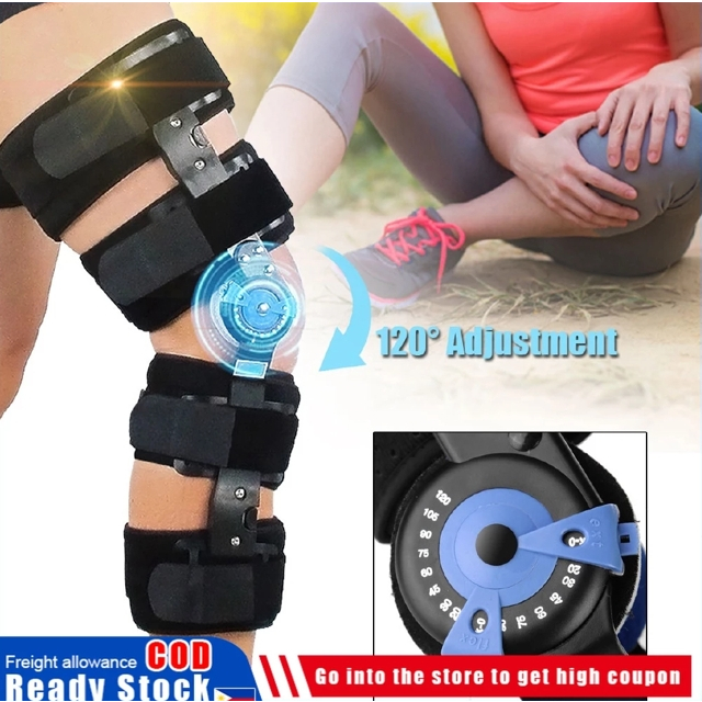 0-120 Degrees Adjustable Hinged Knee Leg Brace Support & Protect Knee ...