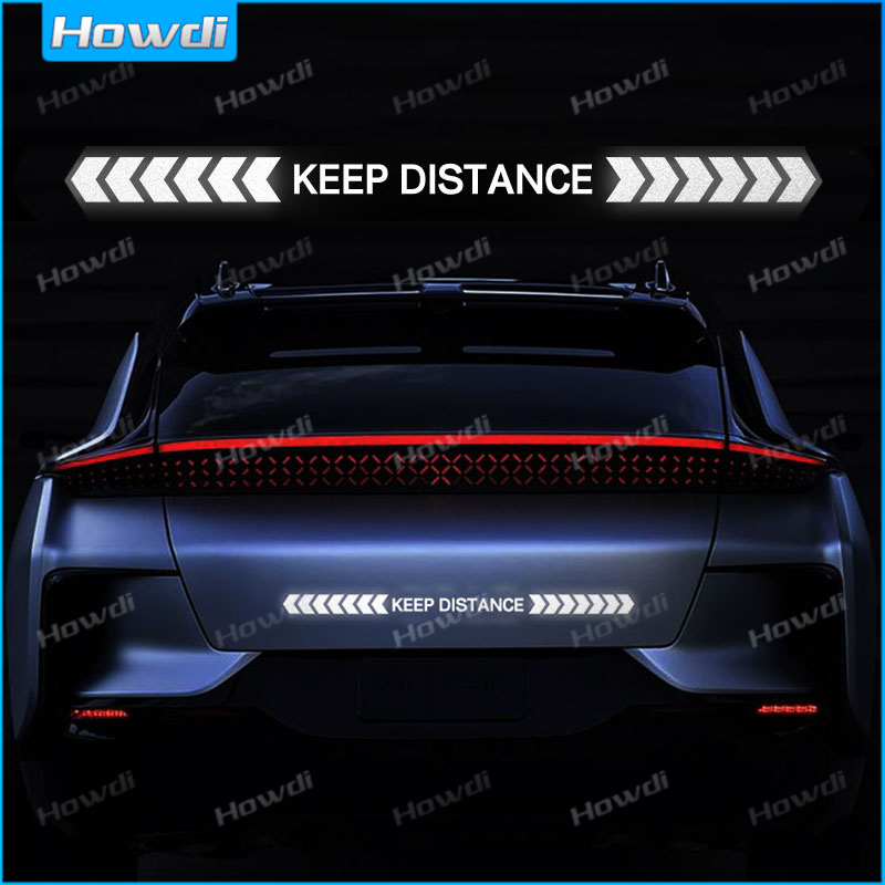 Keep Distance Car Reflective Stickers Rear Trunk Reflector Car Driving ...