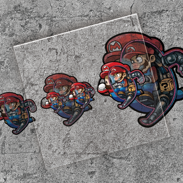 Super Mario Brothers Creative Car Stickers Electric Car Window Nintendo ...