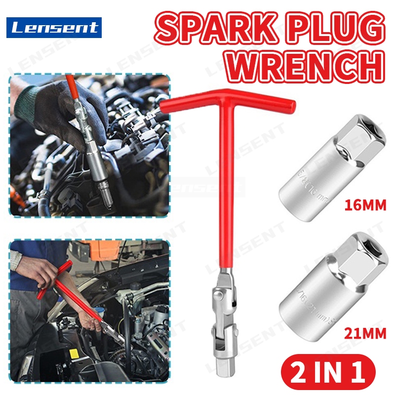 Lensent 2 in 1 Spark Plug Socket Wrench 16mm 21mm Spark Plug Removal ... Lensent 2 in 1 Spark Plug Socket Wrench 16mm 21mm Spark Plug Removal ...
