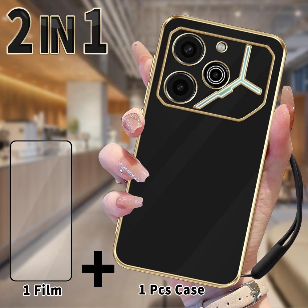 2 in 1 Case For Tecno Pova 6 Pro Pova6 LI9 Soft Electroplated Phone ...