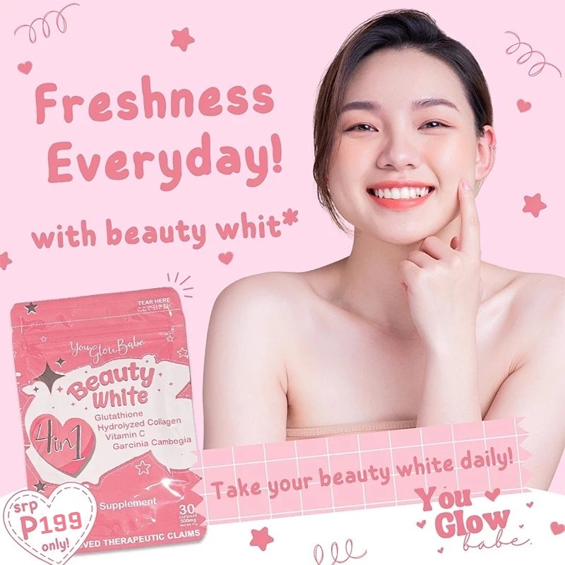 You Glow Babe Beauty White 4in1 Collagen Glutathione Garcinia Cambogia Vitamin C 30 Capsules ...