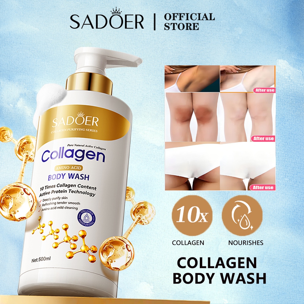 SADOER Collagen Body Wash Whitening Shower Gel exfoliate whitening body wash 500ML | Shopee ...