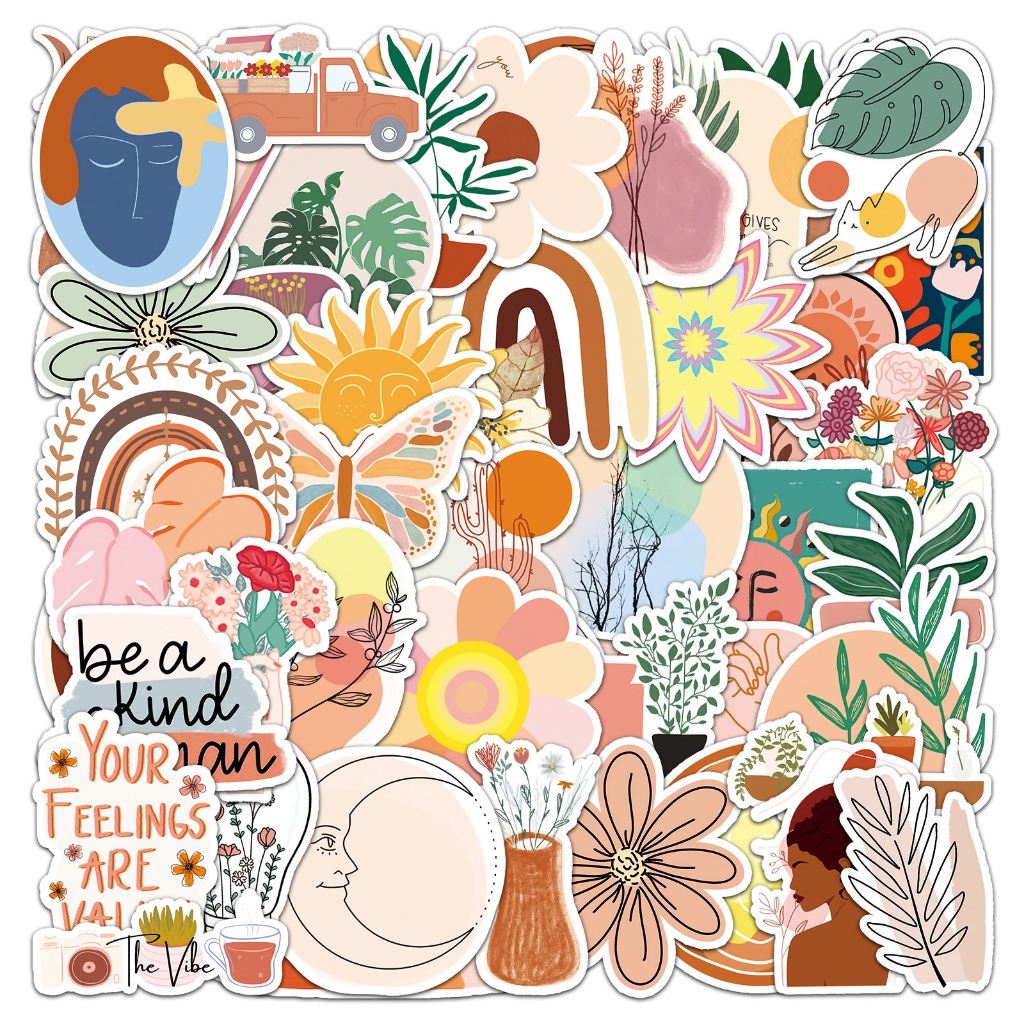 50 Piece Funny Bohemia Stickers Waterproof For Laptops/Phones/Helmet ...