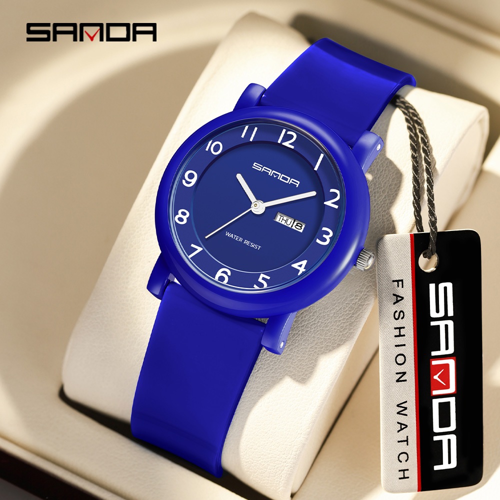 SANDA 3255 Fashion Trend Student Watch Multi functional Waterproof Dual ...