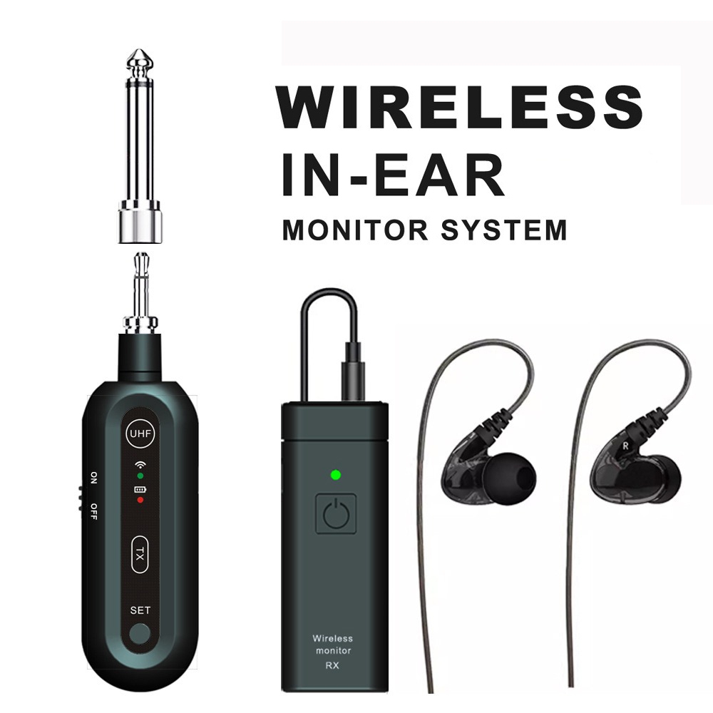 Wireless In Ear Monitor System IEM UHF Mono Transmitter Receiver for ...