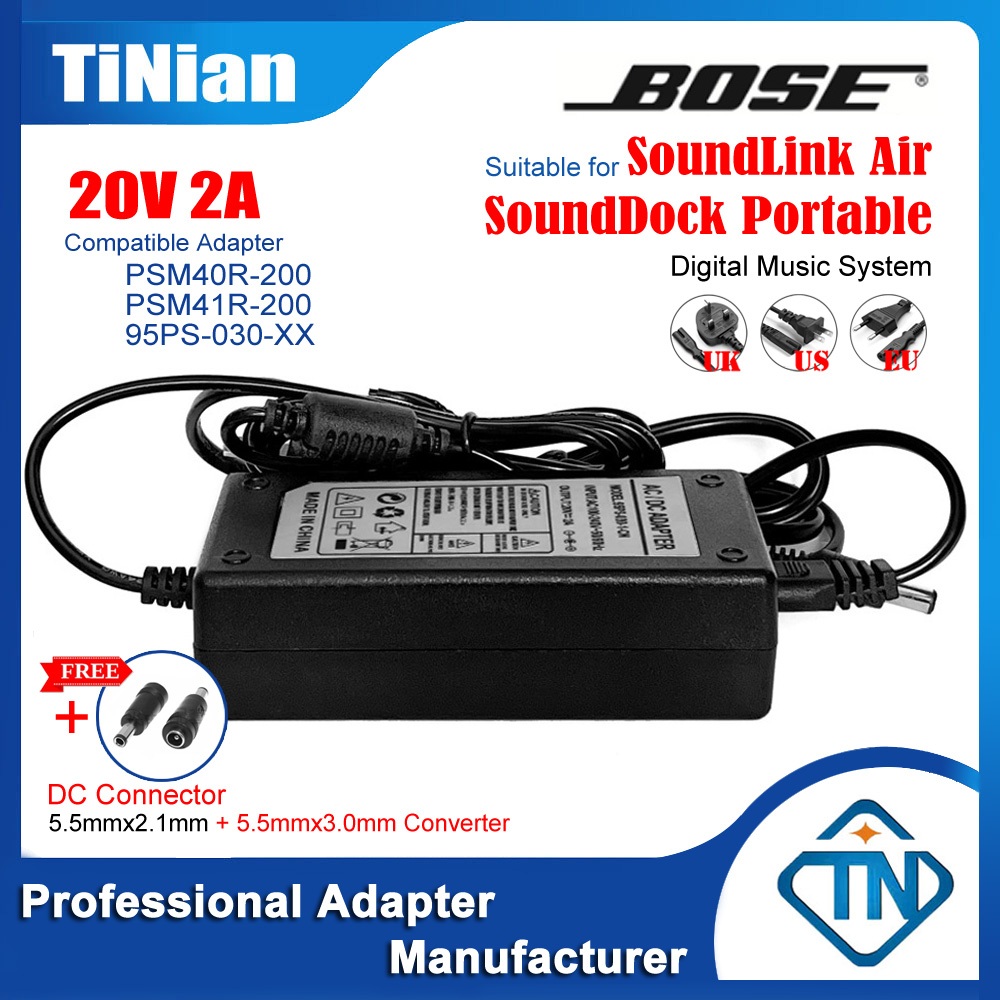 20V 2A 1.5A AC/DC Adapter Charger for Bose PSM40R-200 PSM41R-200 95PS-030-CD-1 SoundDock ...