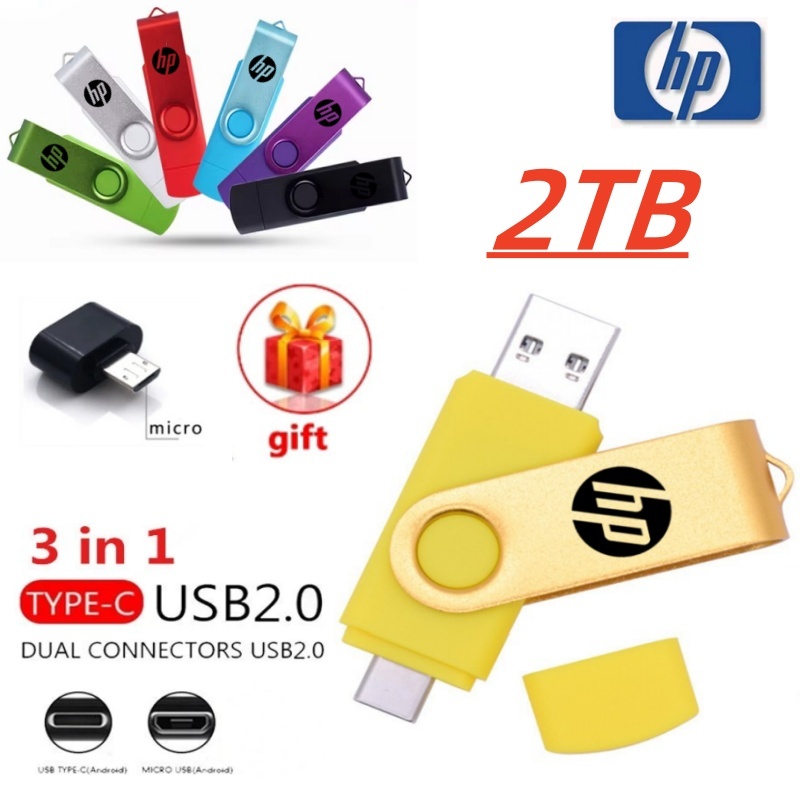 2TB Flash Drive 3 IN 1 OTG USB Type-C/Micro Flash Drive 1TB 512GB 256GB ...