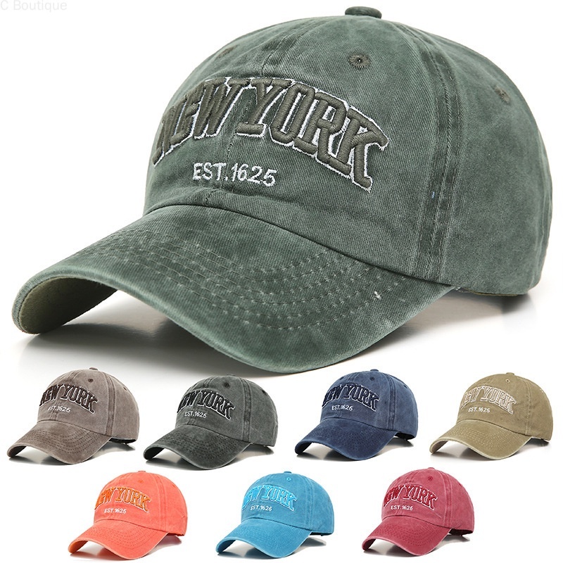 vintage New York cap for men embroided cap retro cotton baseball cap ...