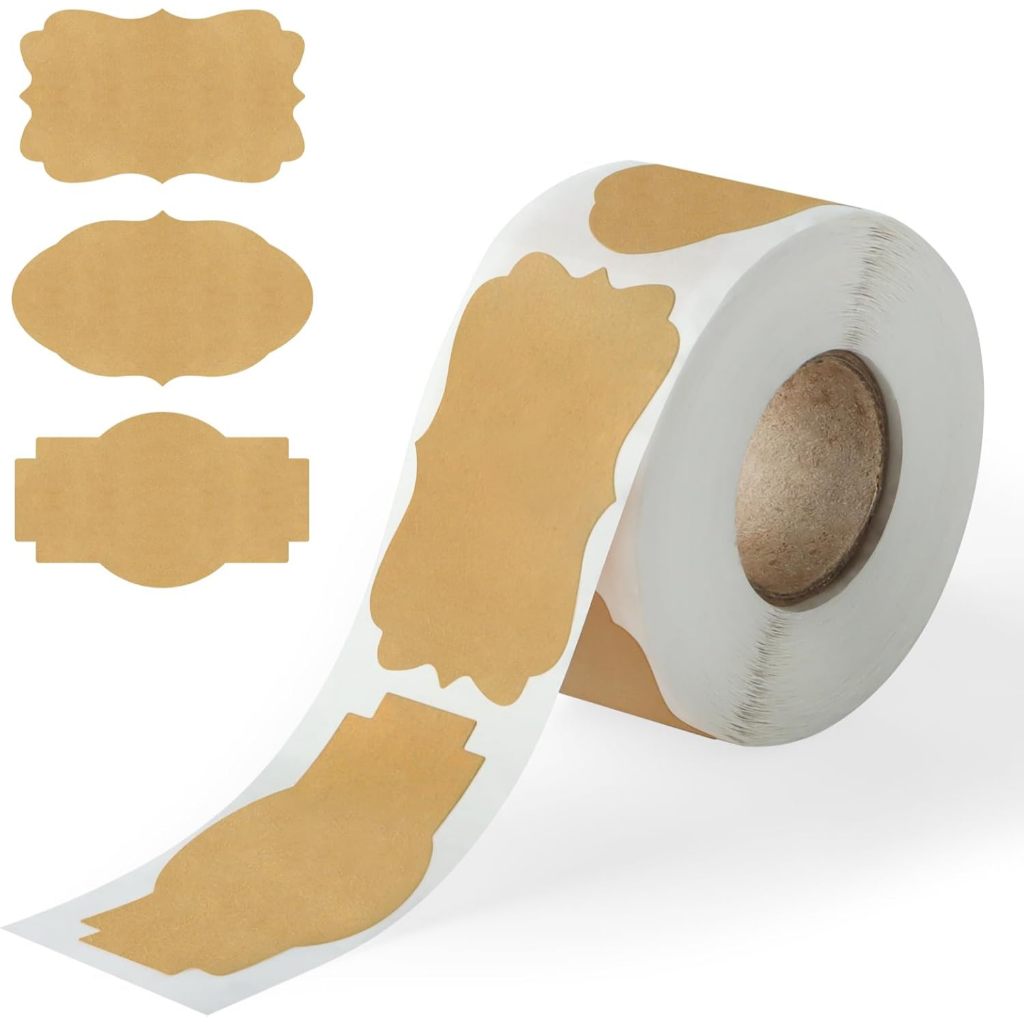 300PCS Kraft Label Stickers for Gifts, 2X1.2 inch Self-Adhesive Brown ...