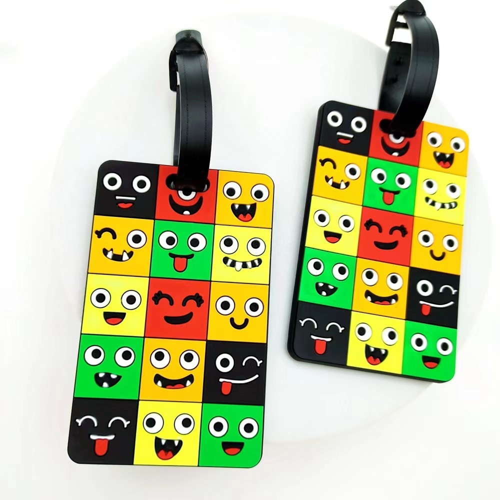 Strange Emoticon PVC Soft Rubber Business Travel Duffel Tag Listing ...