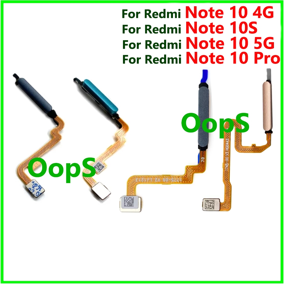 For Redmi Note 10 10S Pro 4G 5G Fingerprint Scanner Home Button Finger ...
