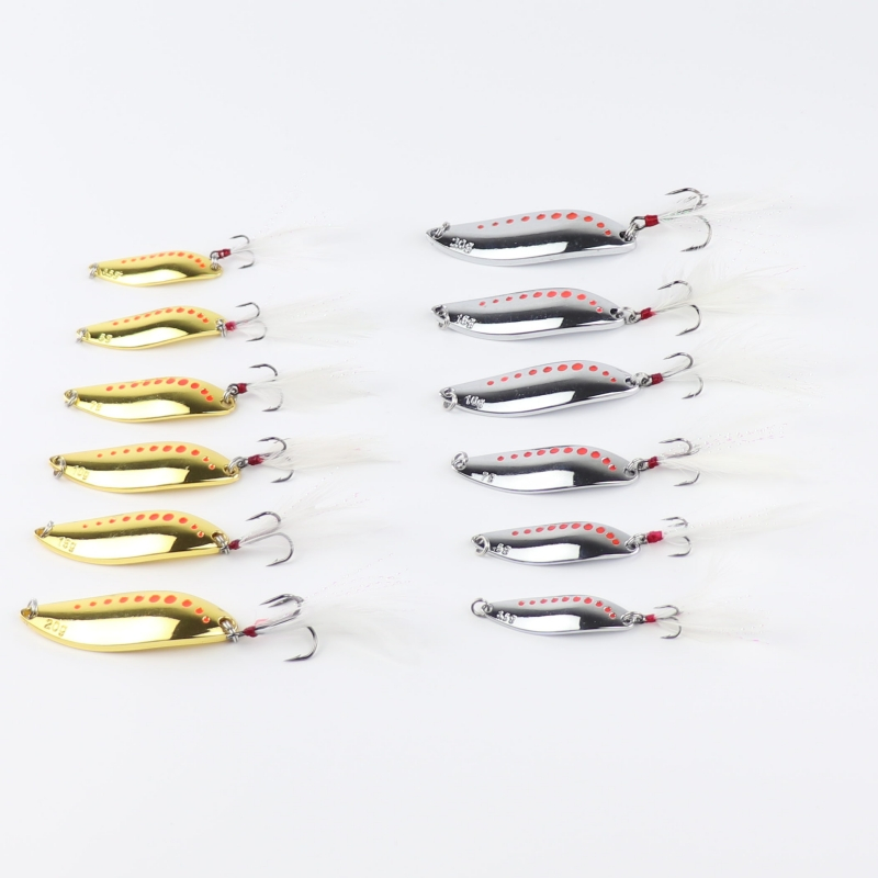 3.5g 5g 7g 10g 15g 20g silver golden leach spoon lure fishing lures ...