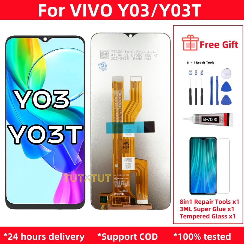 For VIVO Y03 Y03T LCD Display Touch Screen Glass Digitizer Assembly ...