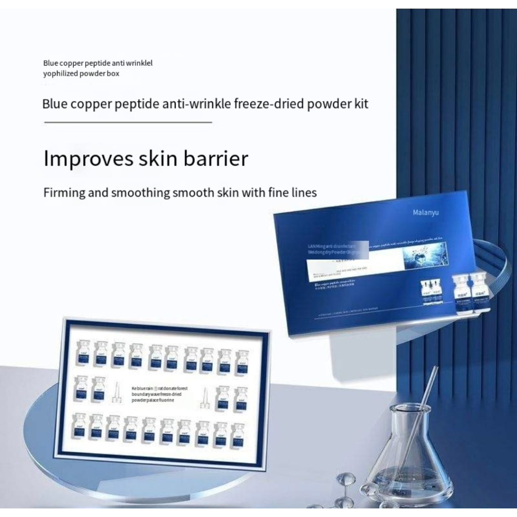 Blue Copper Peptide Freeze-Dried Powder Repair Brightening Skin ...
