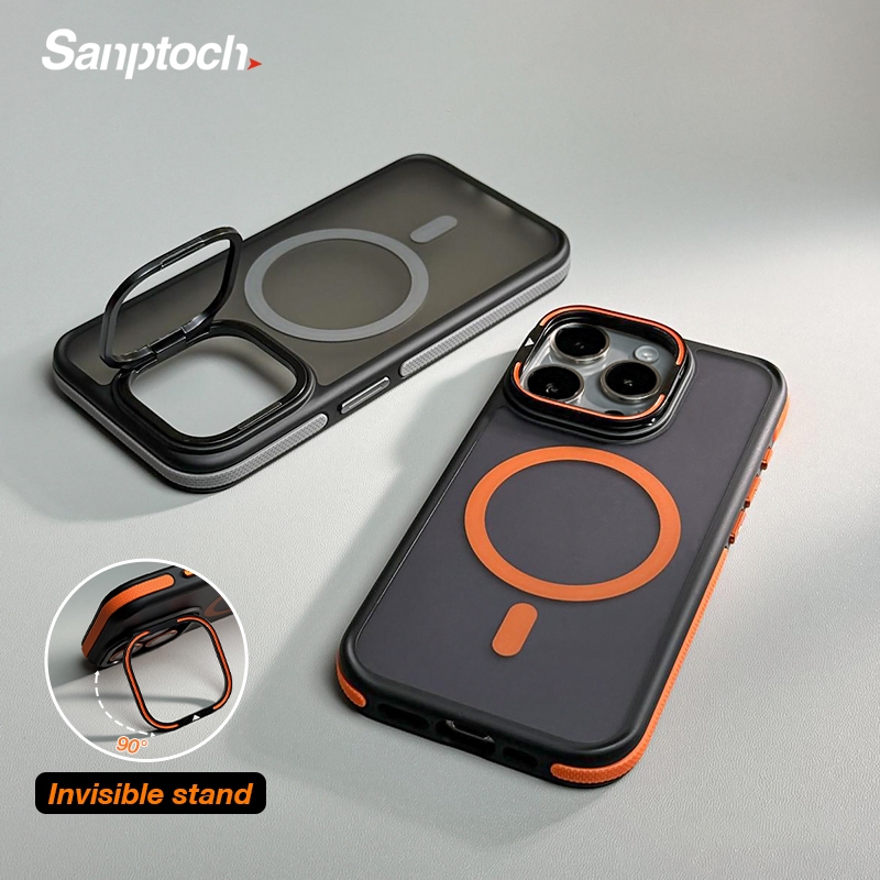 Sanptoch Magnetic Invisible Stand Phone Case For iPhone 17 16 15 14 13 ...