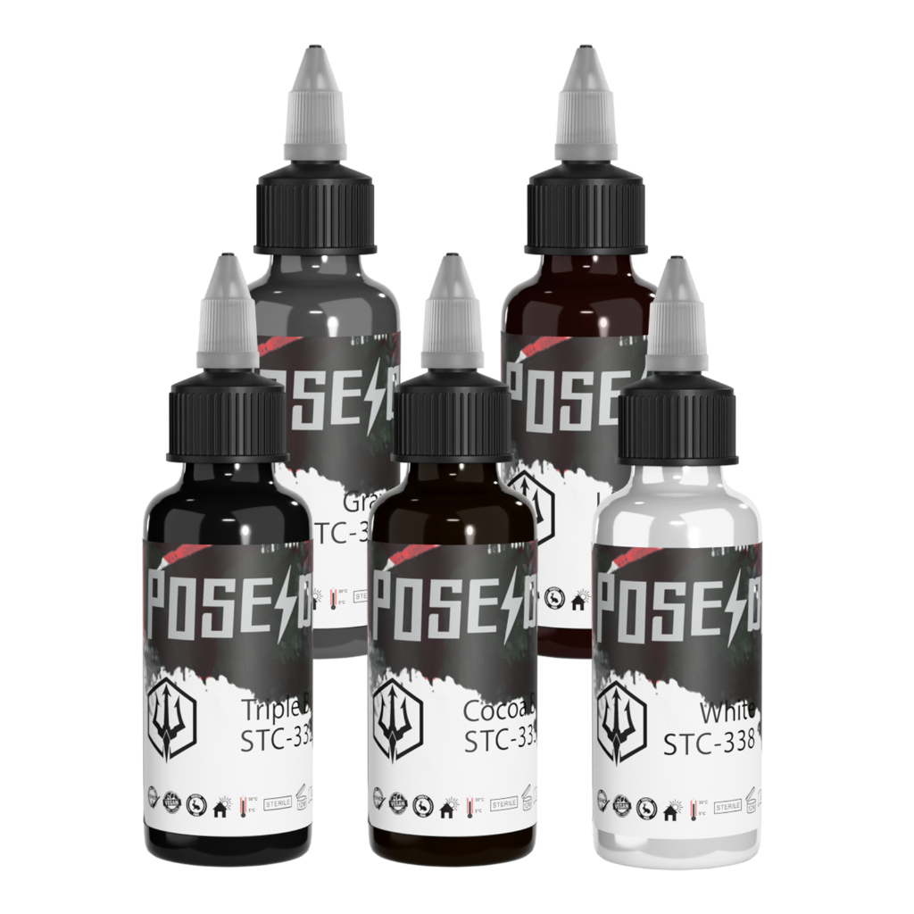 POSEIDON Tattoo Ink- 30ml 5 Colors Permanent Tattoo Ink, 1Oz Makeup ...