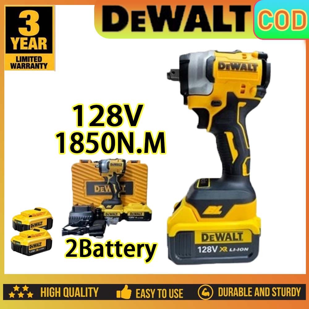 DEWALT 128V Electric Impact Wrench Cordless Brushless High Twist Equipped With 2 Battery With ...