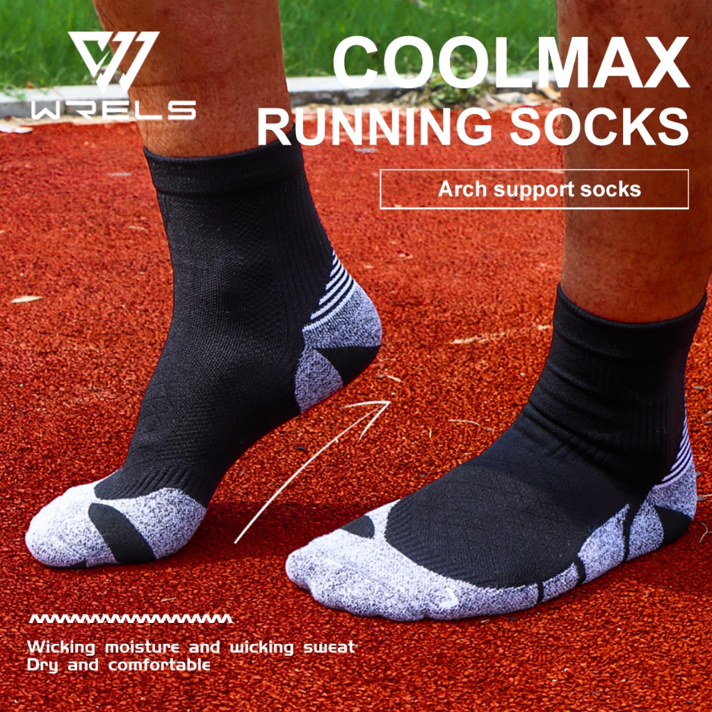 WRELS COOLMAX running socks comfortable breathable Achilles tendon ...