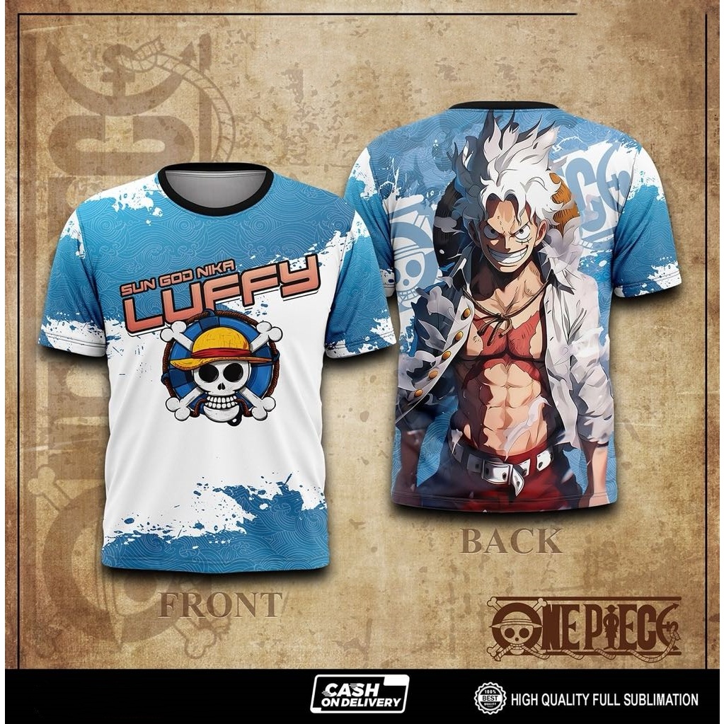 One Piece Luffy T Shirt Japan Style Menswear Casual Cartoon Full ...