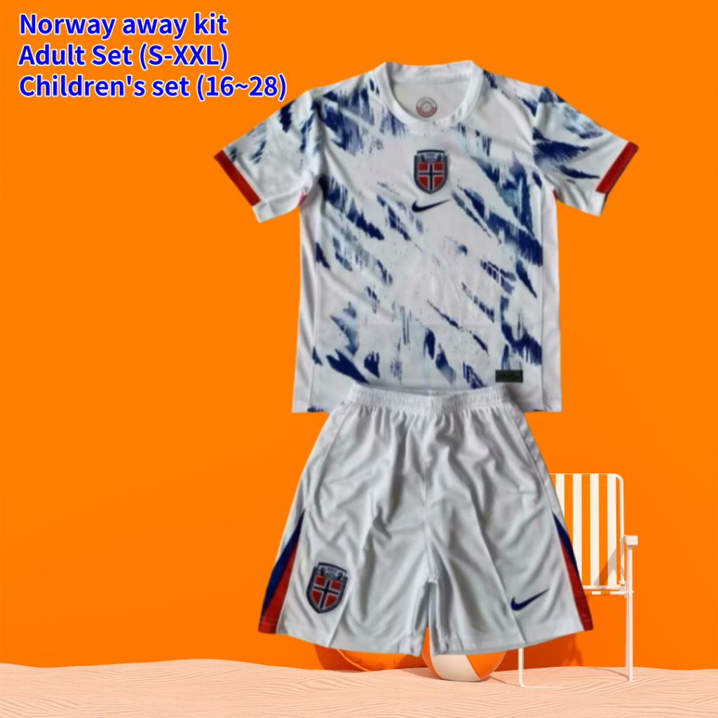 Norway away kit, high-quality football shirt, adult set (S-XXL ...