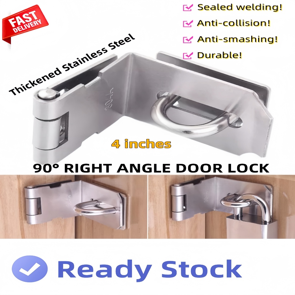 Dragon Stainless Steel Hasp 4Inch Staple Gate Door Shed Latch Lock ...