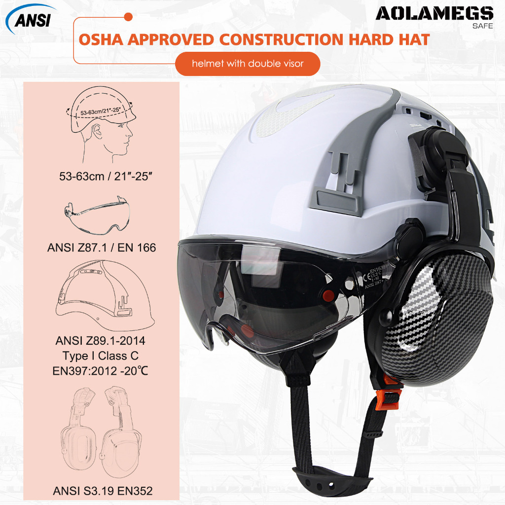 AOLAMEGS Dual Goggles Safety Helmet Streamline Design Carbon Fiber ...