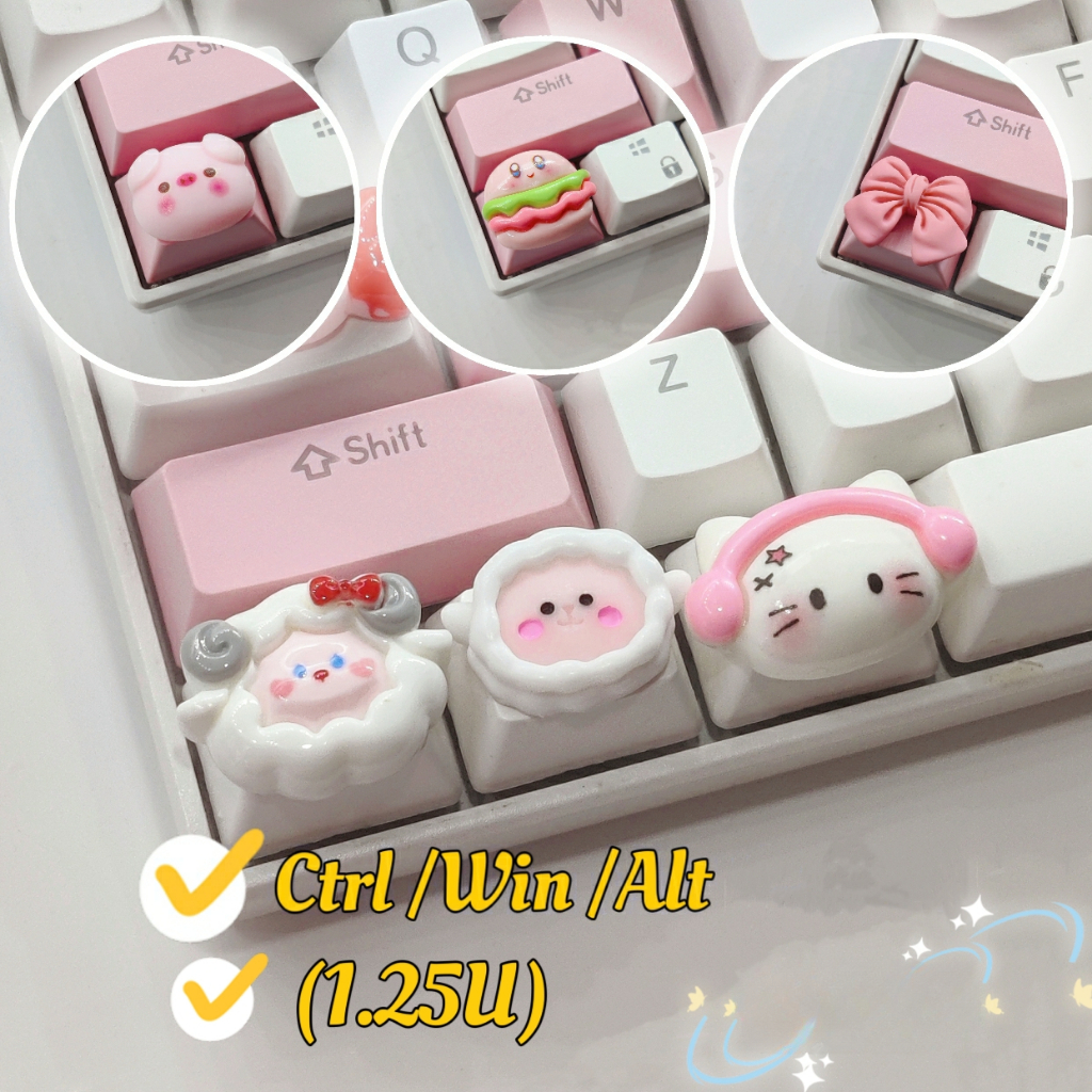 Ctrl Keycap 1.25U Personalized Keycap Customization Love Pink Bow Lamb ...