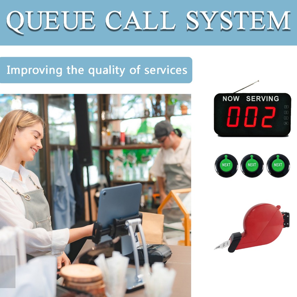 Wireless Numbering Queue Food Drink Pick Up Collect Number Call System Device Display Keypad ...
