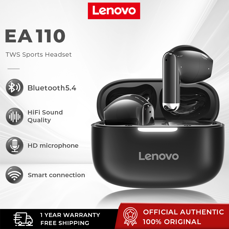 Lenovo EA110 Bluetooth Wireless Earbuds TWS with Mic Mini Earphone Bluetooth 5.4 Sports Headset ...