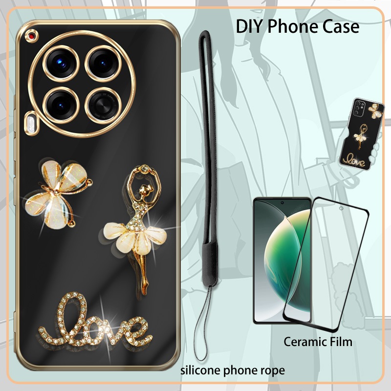 Rhinestone For Tecno Camon 30 4G/5G/CL7/CL6/CL6k Electroplated Case ...