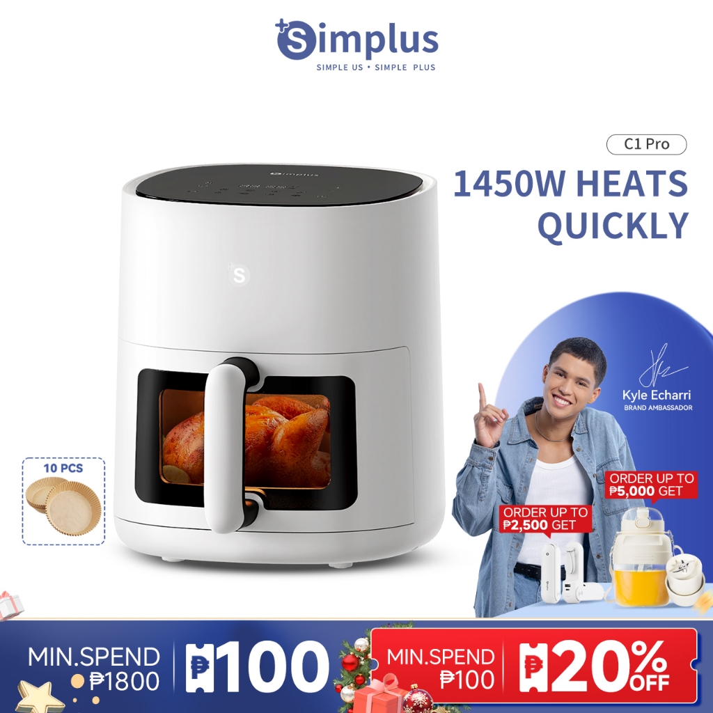 Simplus Air Fryer 5L Viewable Window Digital Touch Screen Oil Free ...