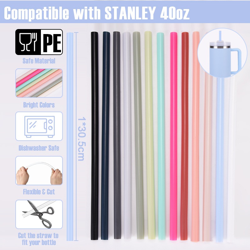 10mm Stanley straw,Reusable Water Bottle Straws Replacement, Colorful ...