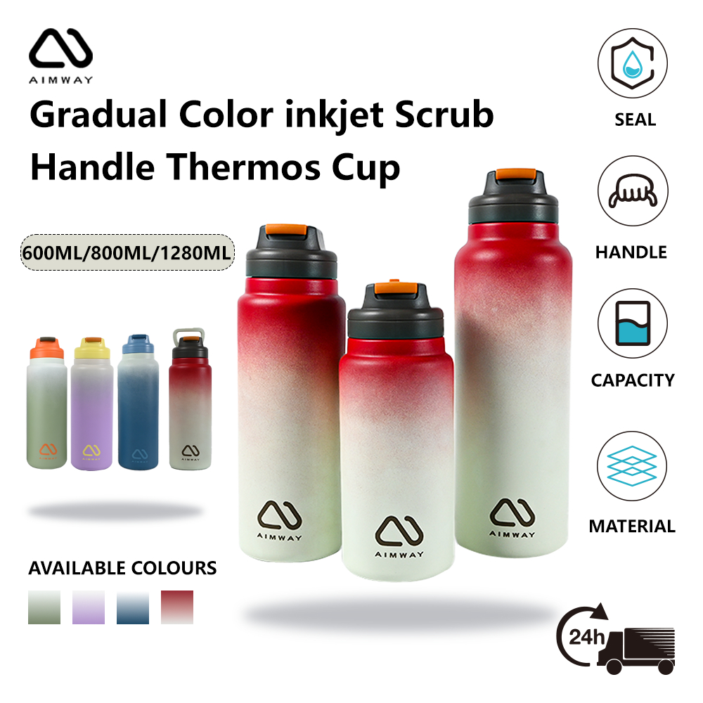 Aimway Gradual Color Thermos Cup - 600ML/800ML/1280ML Leak-Proof Durable Multiple Colors ...