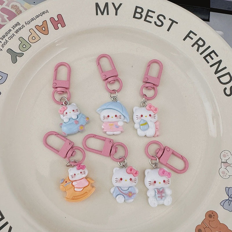 【BESLA】Cartoon Kitty Key Chain Girl Sweet Cute Pendant Best Friend Gift ...