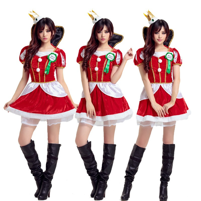 【Wik】Christmas Costume Christmas Costume Golden Velvet Bunny Girl ...