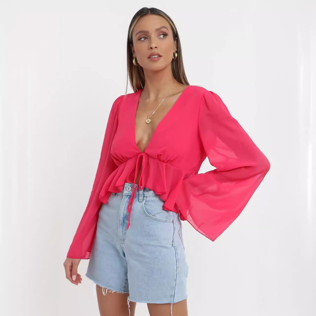 Long Sleeve Double Lined Colours | ROSELLE | Ruffled/Peplum Bell Summer ...