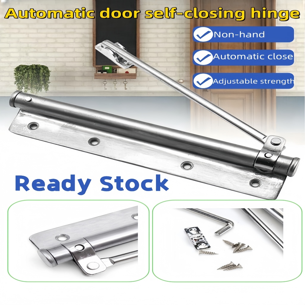 Automatic Door Self Closing Hinge Closer Stainless Steel Spring Buffer ...