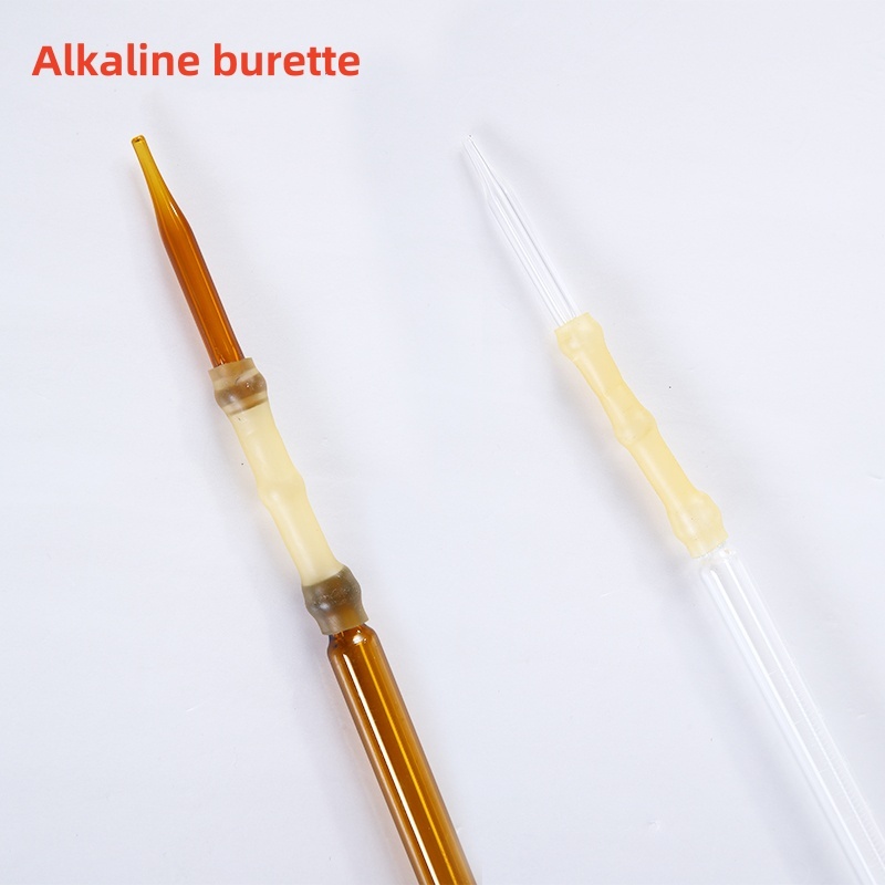 Glass acid basic burette PTFE dual-use burette 10/25/50ml transparent ...