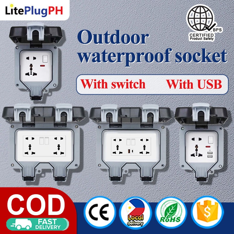 PL Waterproof Outdoor Wall Socket IP66 Outdoor Socket Waterproof ...