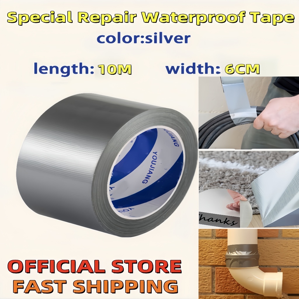 6cm Wide *10m Duct Tape Waterproof Tape Strong Adhesive Cloth Duct Tape ...
