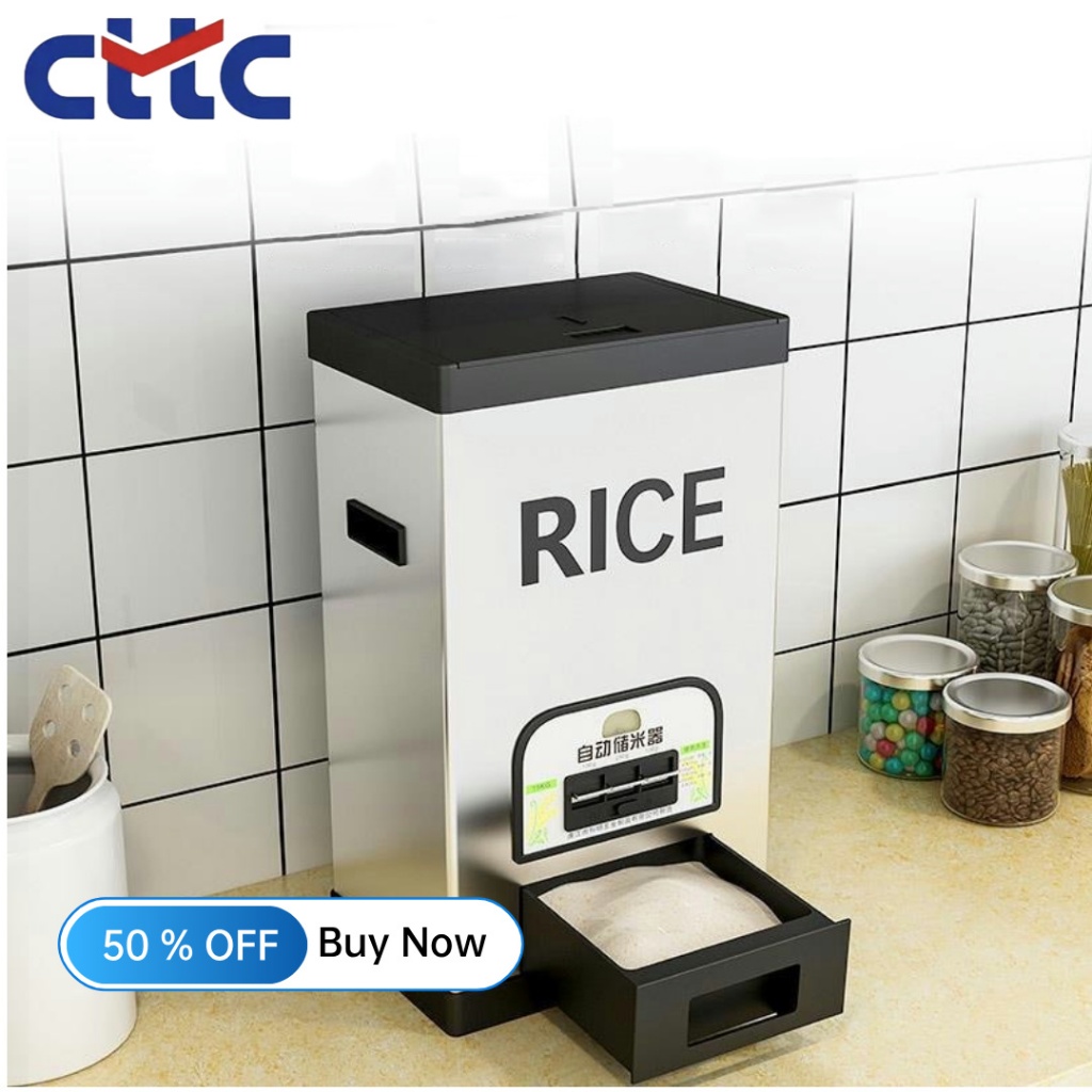 CTTC Automatic 20 /25 Kilos Rice Storage Rice Dispenser Household Steel ...