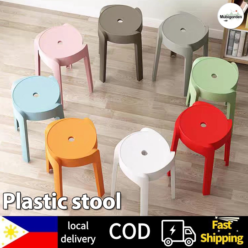 Nordic round stool Plastic stools household high Chair cyclone stool ...