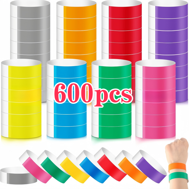 600pcs Waterproof Wristband Disposable Paper Wristbands Events Wrist ...