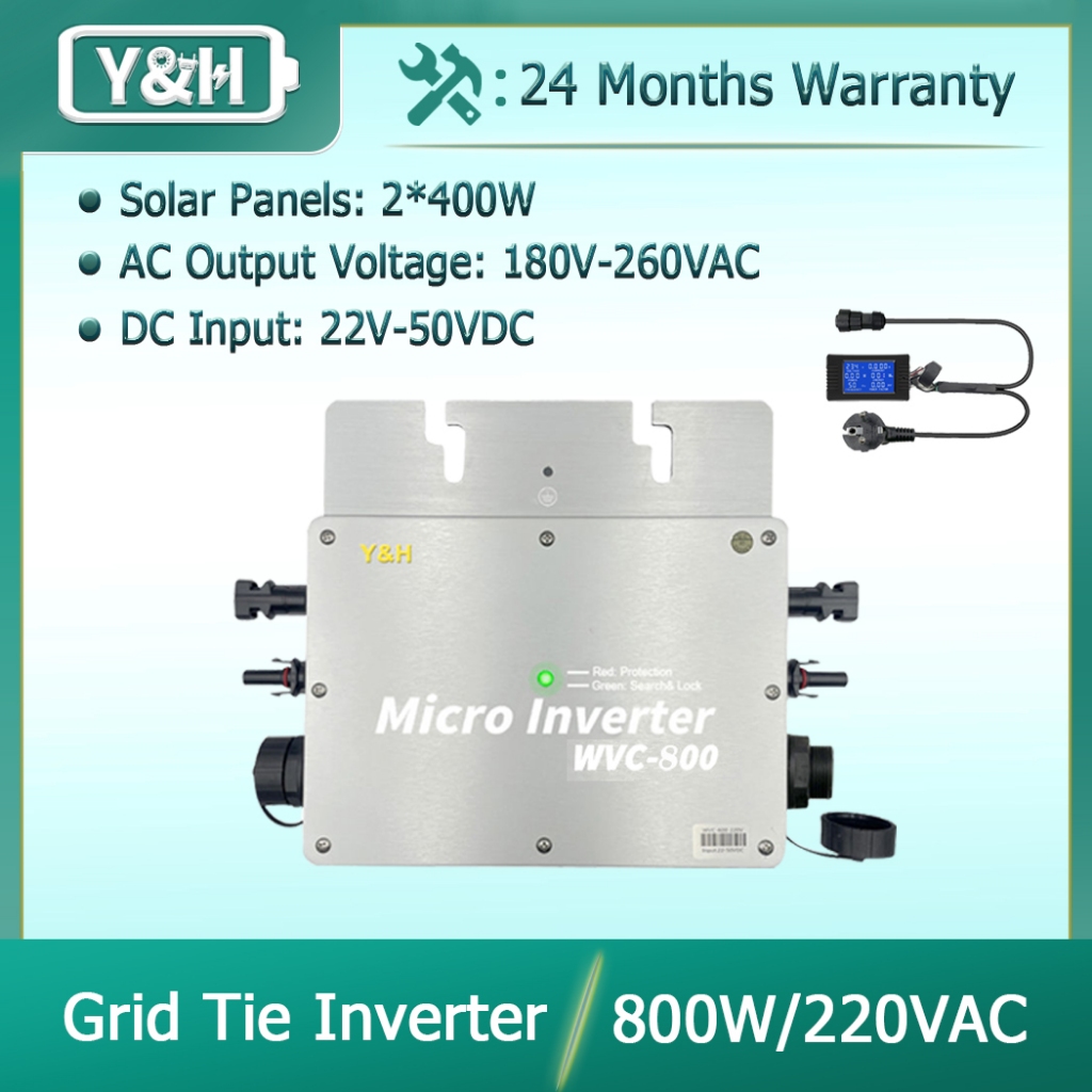 Y&H 800W Solar Grid Tie Micro Inverter Waterproof IP65 MPPT DC30-42V PV ...