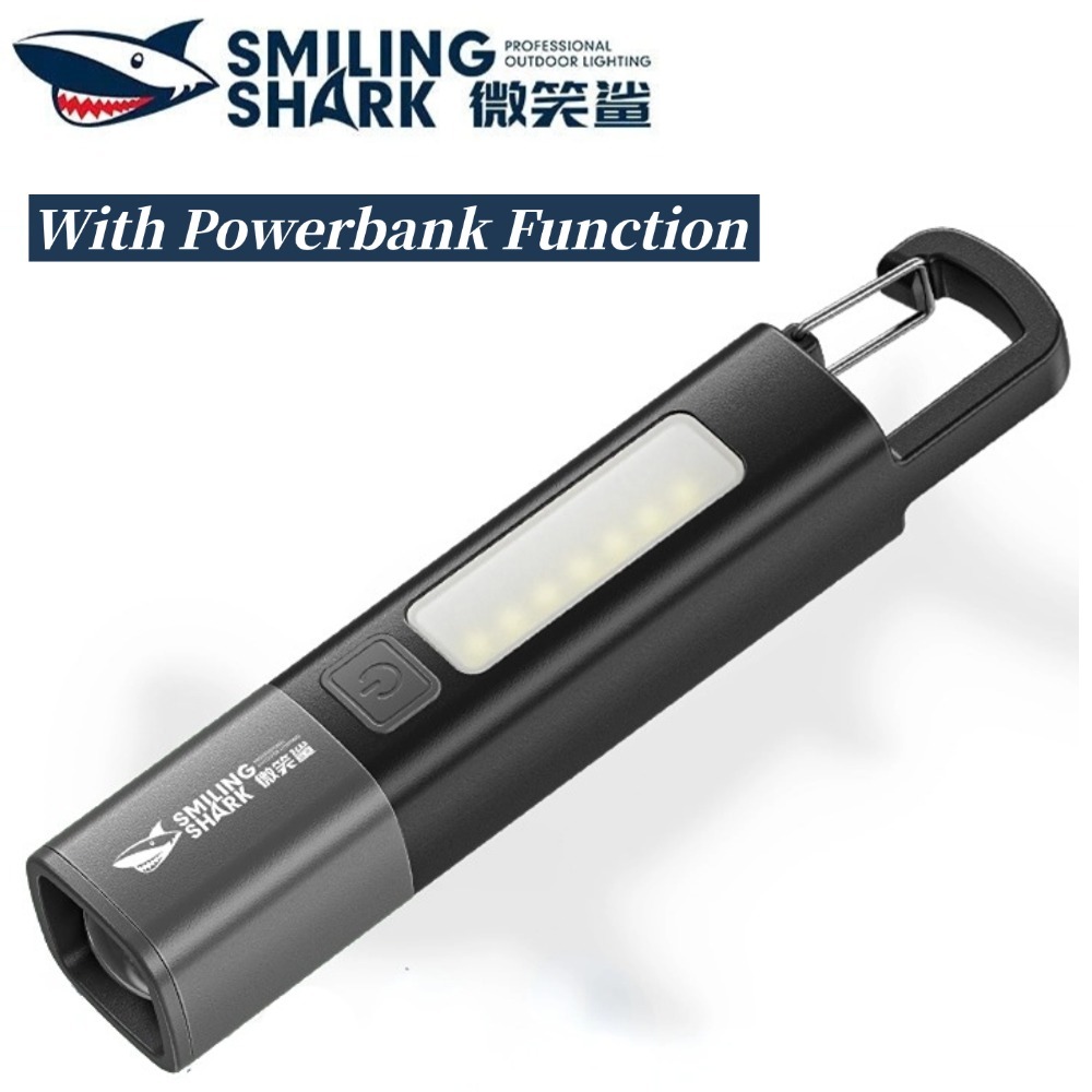 【With Powerbank Function】SMILING SHARK Super Bright Mini Flashlight ...